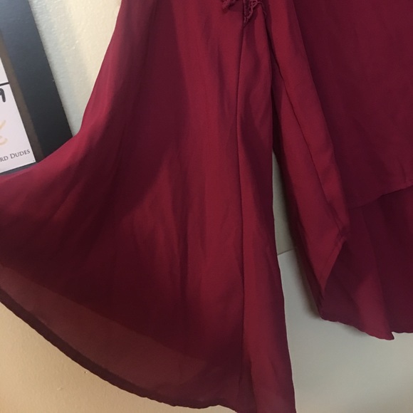 Rue21 | Tops | Wine Colored Blouse With Bell Sleeves | Poshmark